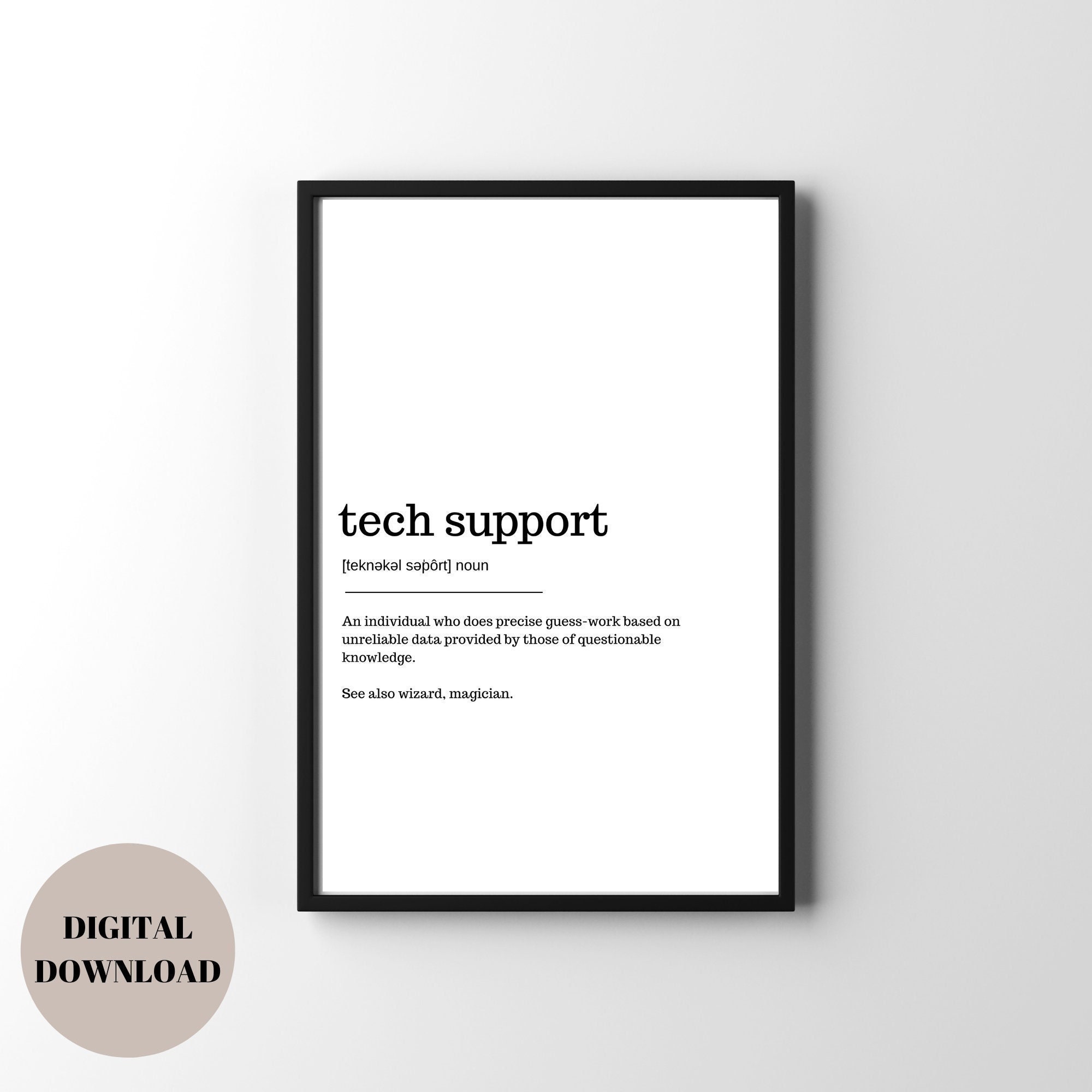 TECH SUPPORT Definition Print Bedroom Prints Wall Decor - Etsy