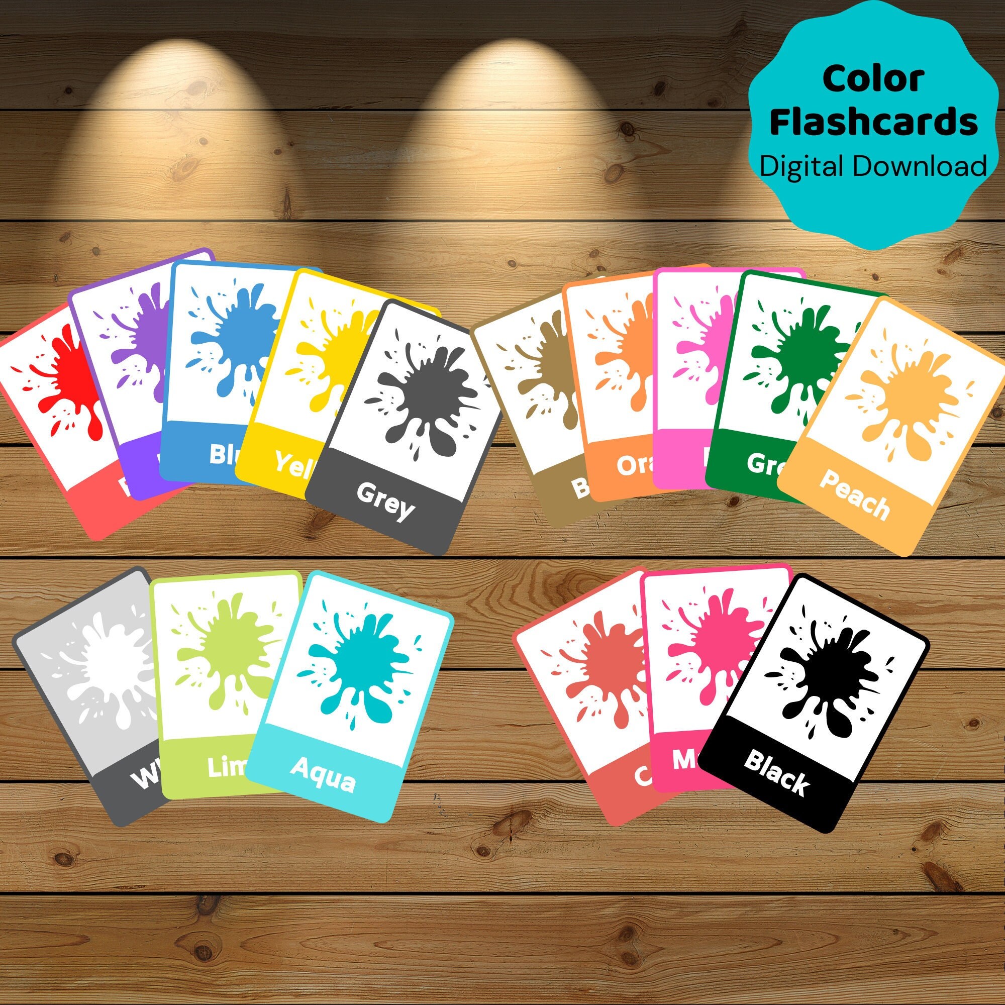 Color Flashcards, Preschool Activity Homeschool Education Printable ...