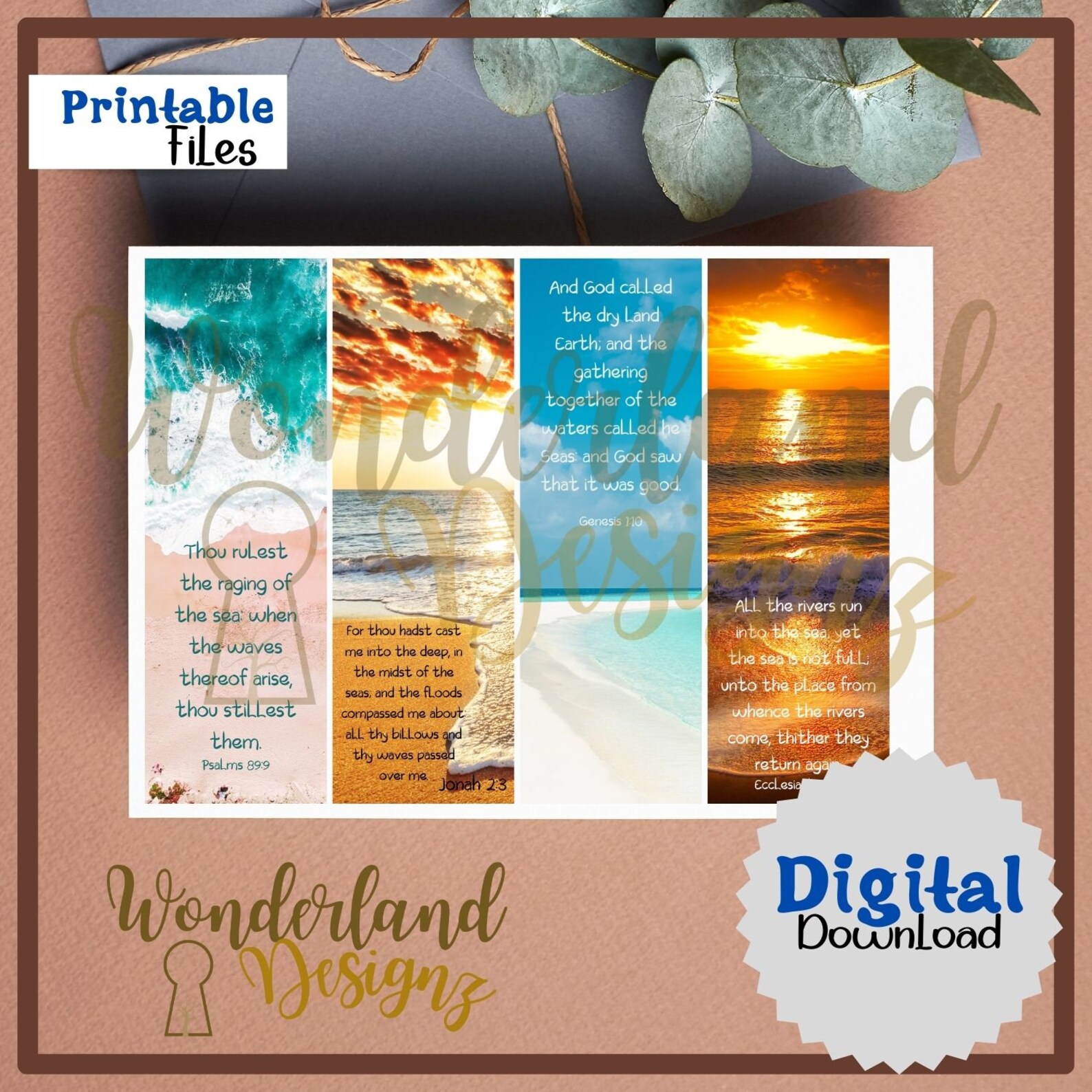 15 Printable KJV Bookmarks Ocean Mountain Themes Pdf Inspirational ...