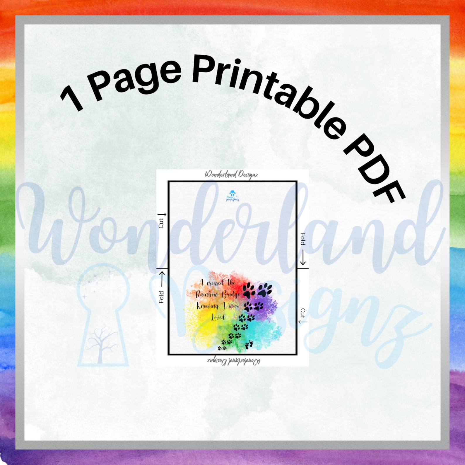 I Crossed the Rainbow Bridge Knowing I Was Loved PNG PDF Digital ...