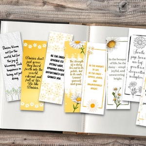 8 Inspirational Daisy Bookmarks - Printable - PDF - PNG - Instant ...