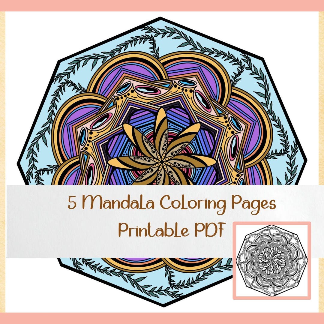 Mandala Coloring Pages Printable Bundle | Intricate Floral Line Art for ...