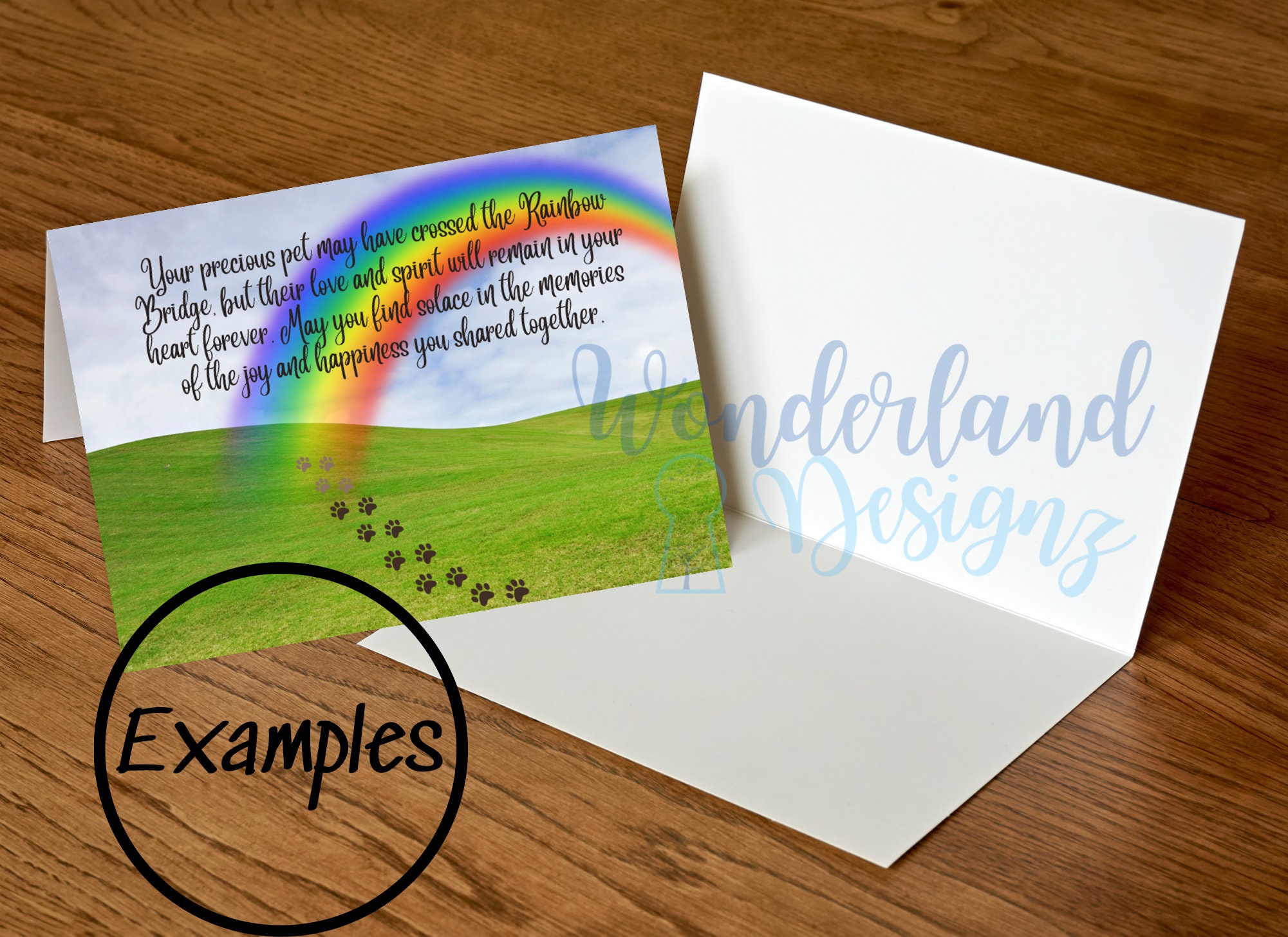 Rainbow Bridge Pet Memorial Card: Sympathy Poem (PNG Files) - Etsy