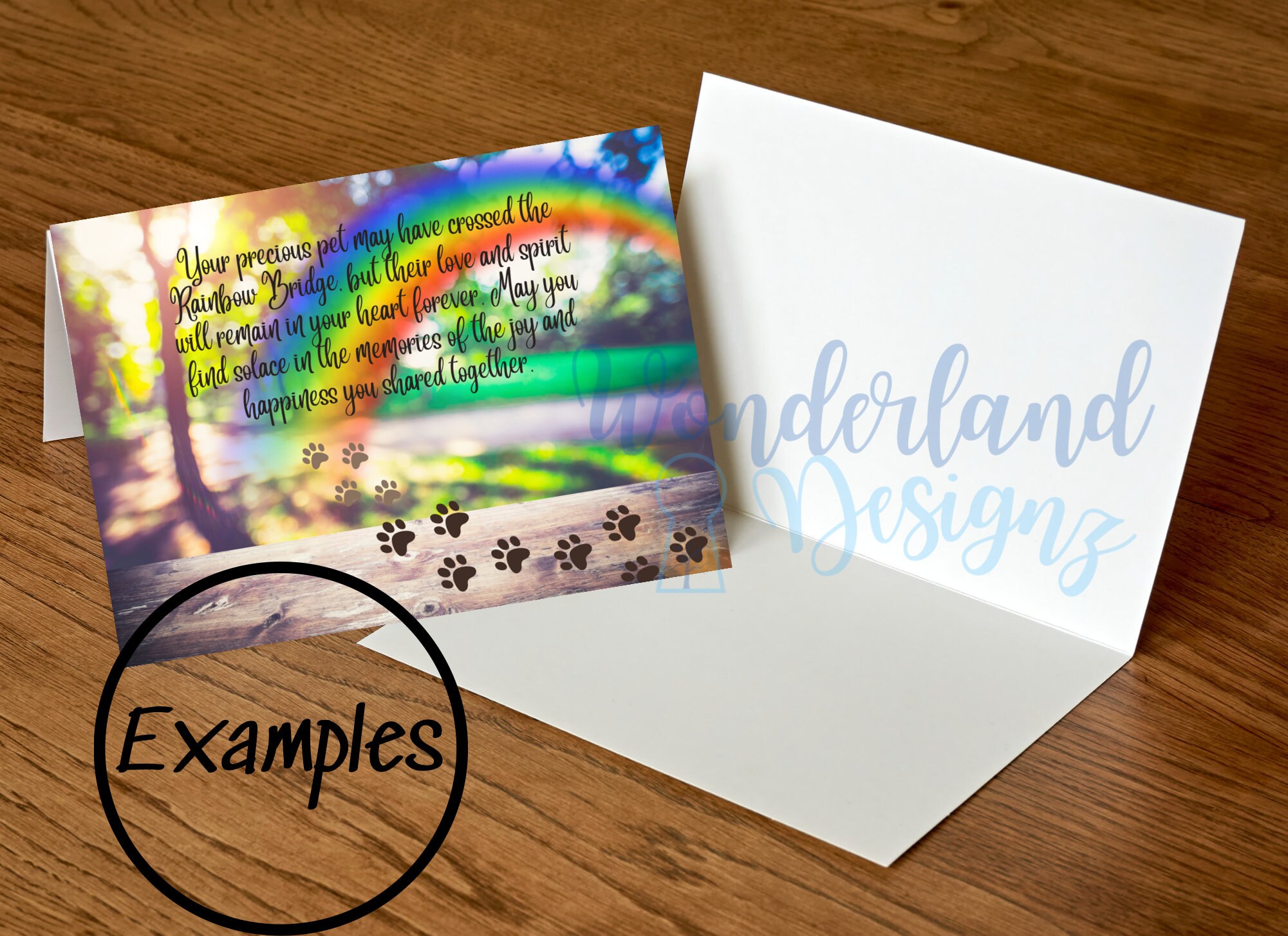 Rainbow Bridge Pet Memorial Card: Sympathy Poem (PNG Files) - Etsy