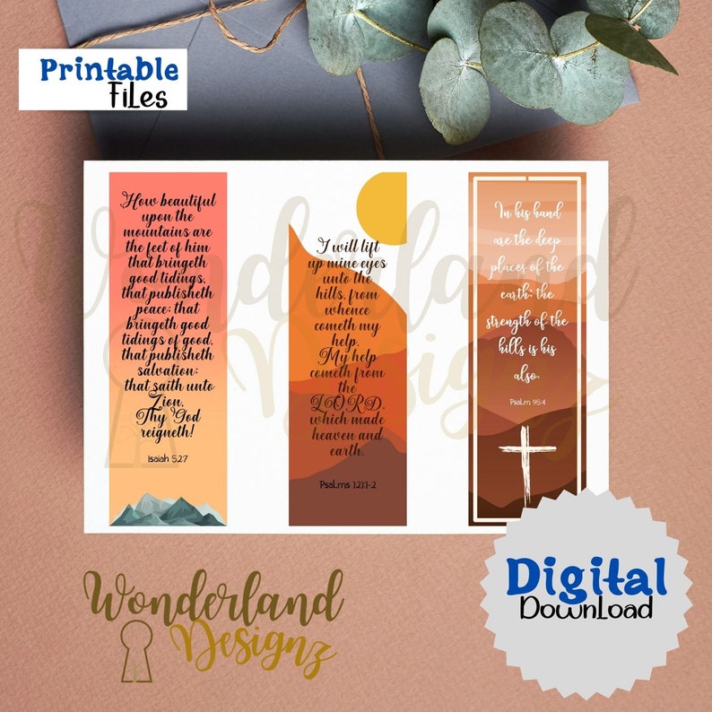 Bible Verse Bookmarks - Printable - Floral - KJV - PNG - PDF ...