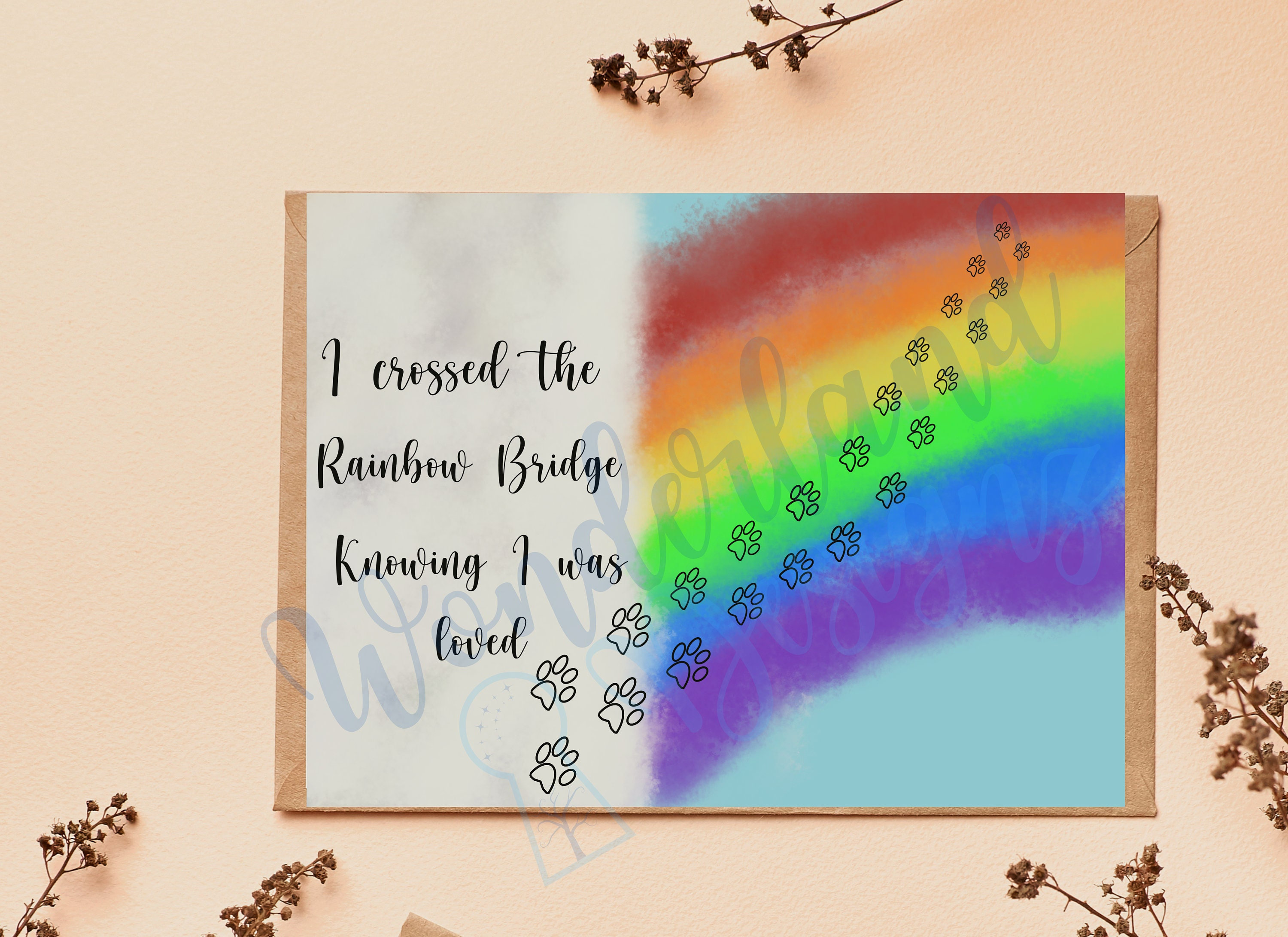 I Crossed the Rainbow Bridge Knowing I Was Loved Png PDF Digital ...