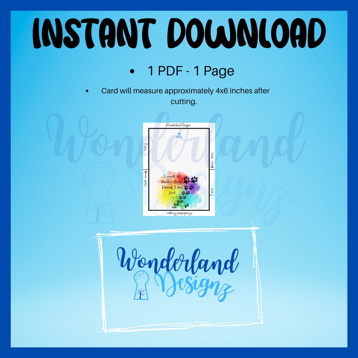 I Crossed the Rainbow Bridge Knowing I Was Loved PNG PDF Digital ...