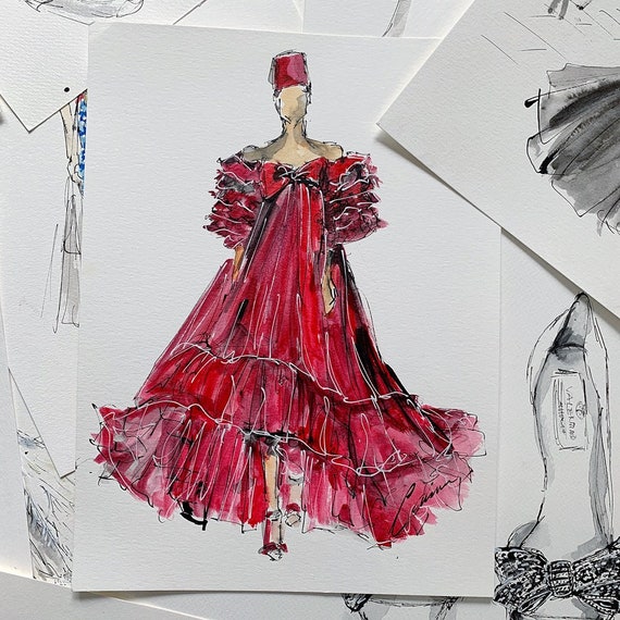 Original Artwork Giambattista Valli Spring 2019 Couture | Etsy