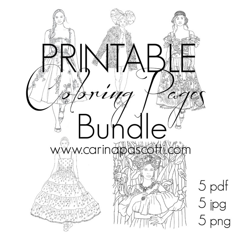 Printable Coloring Pages Fashion Bundle - Etsy
