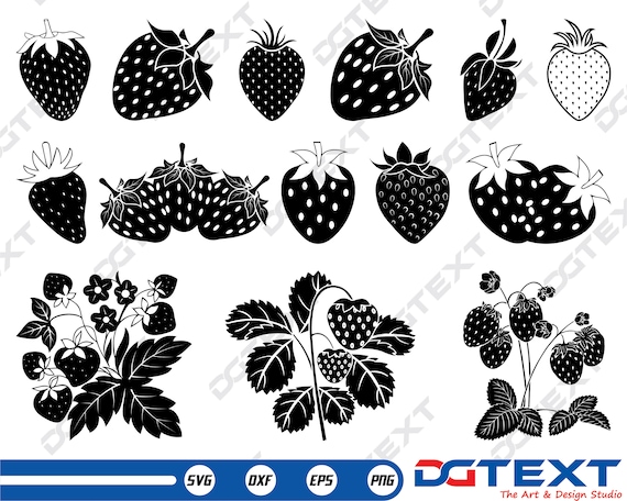 Strawberry SVG Strawberry Vector Silhouette Cricut File - Etsy