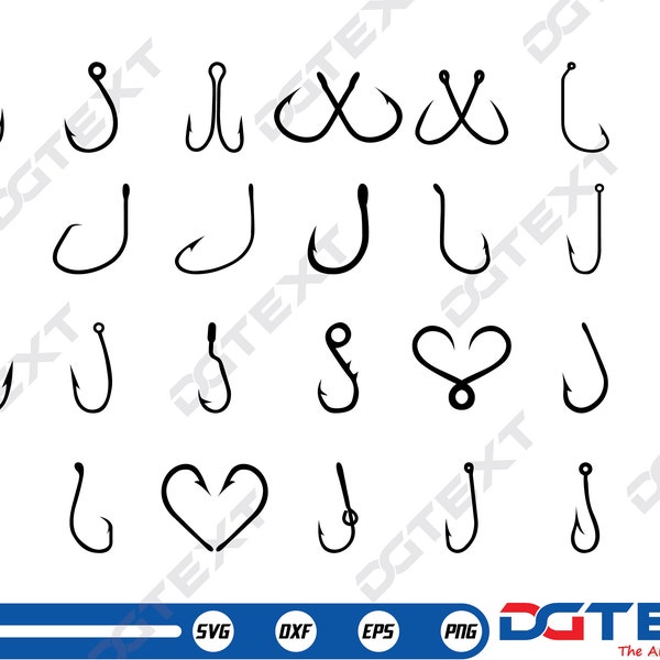 Fish Hook Svg - Etsy