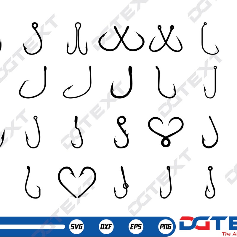 Fish Hook Svg - Etsy
