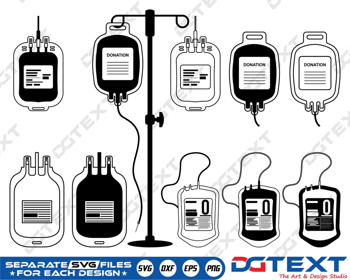 Blood Bag SVG Blood Bag Vector Silhouette Cricut file | Etsy