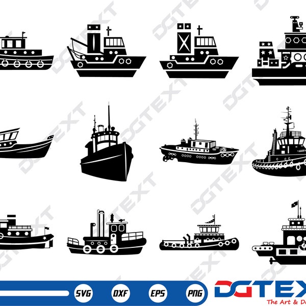 Tugboat Svg - Etsy