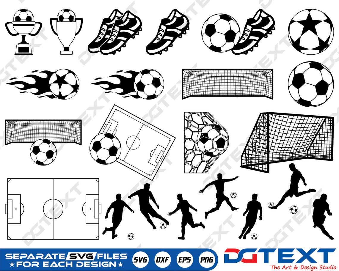 Soccer SVG Soccer Vector Silhouette Cricut File Clipart | Etsy