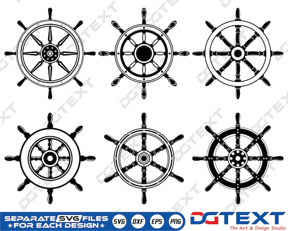 Ships Wheel SVG Ships Wheel Vector Silhouette Cricut File | Etsy