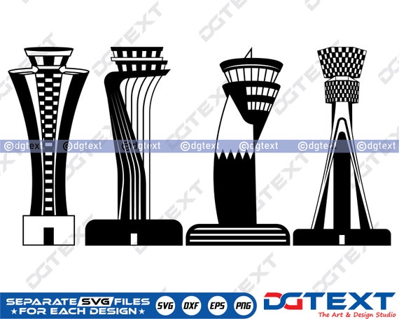 Control Tower SVG Control Tower Vector Silhouette Cricut - Etsy