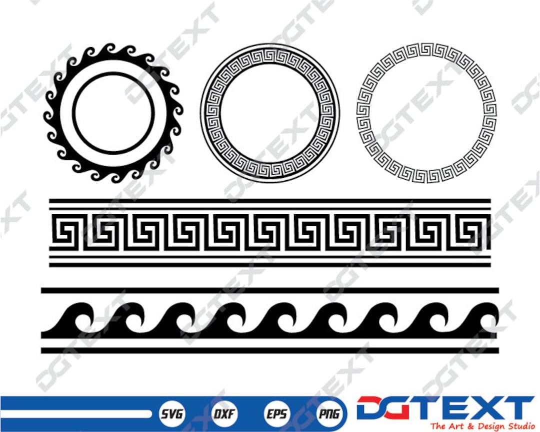 Greek Frames SVG, Greek Frames Vector, Silhouette, Cricut File, Clipart ...