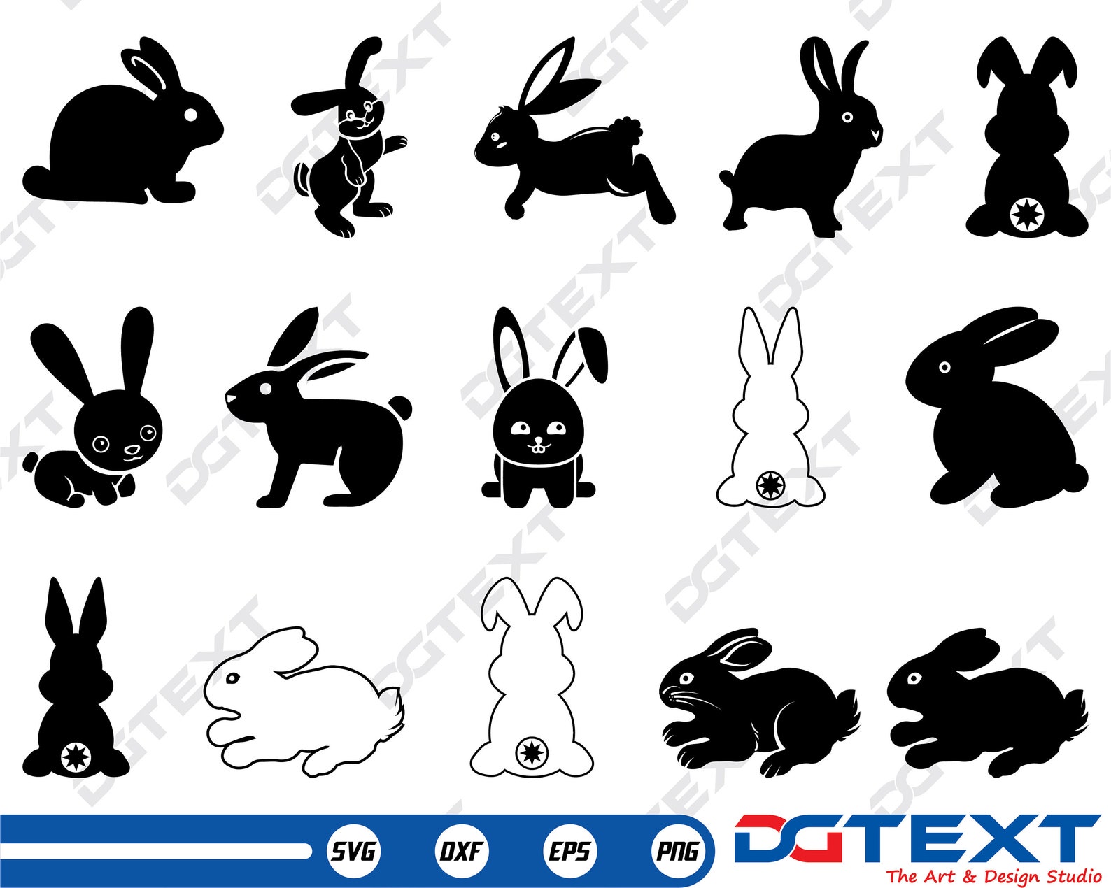 Rabbit SVG Rabbit Vector Silhouette Cricut File Clipart - Etsy