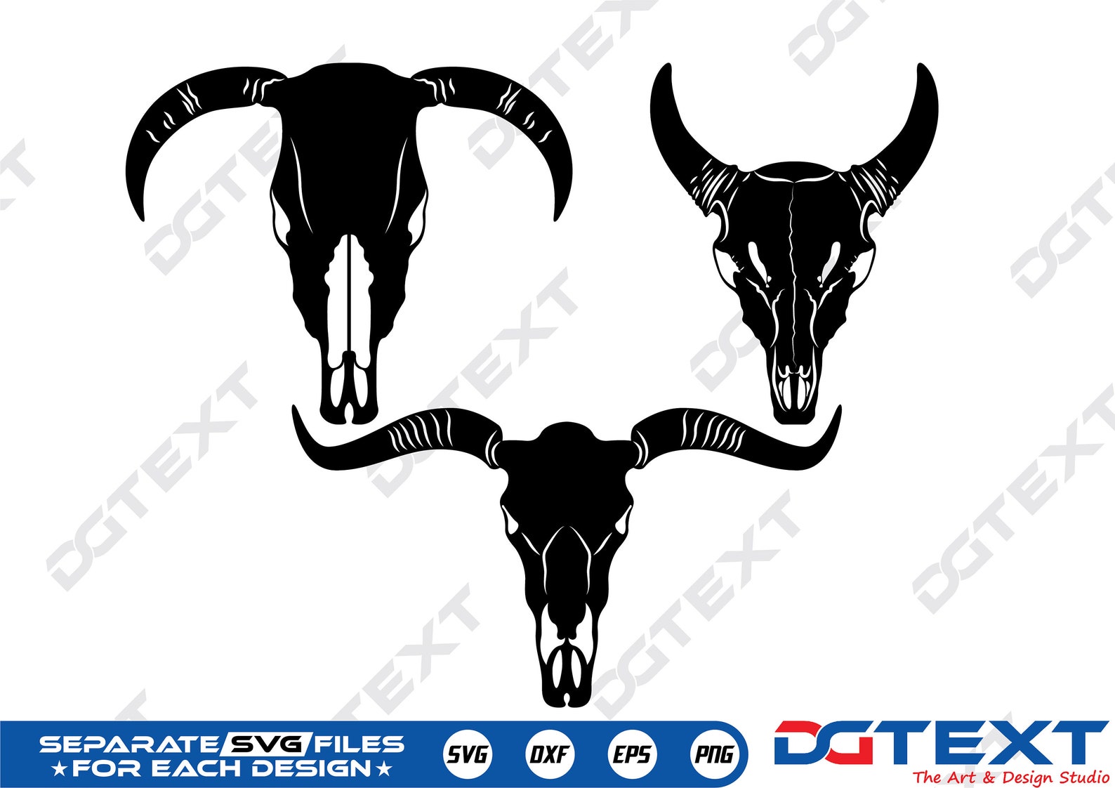 Bull Skull SVG Bull Skull Vector Silhouette Cricut File - Etsy