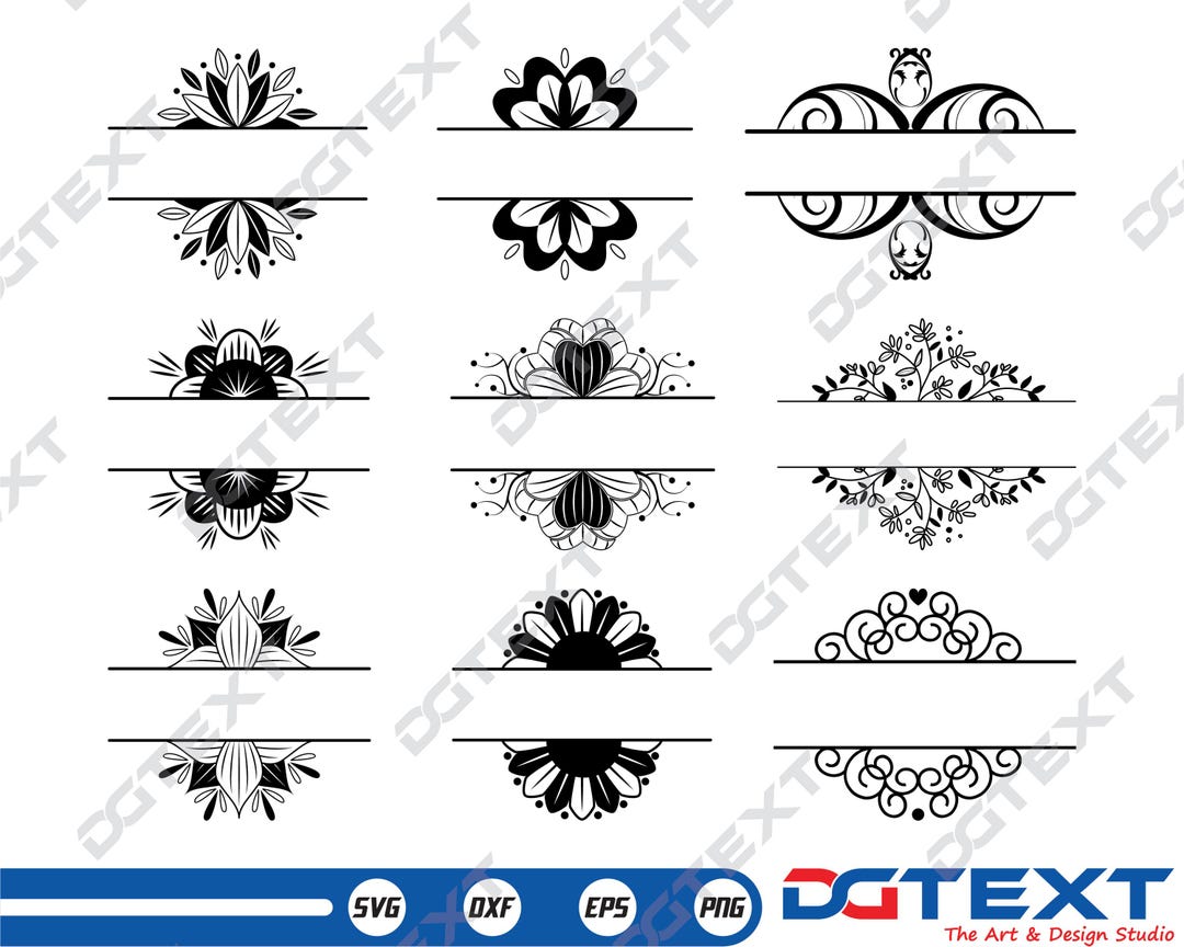 Text Frame Monograms SVG, Text Frame Monograms Vector, Silhouette ...