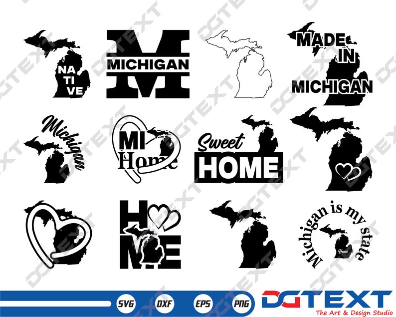 Michigan SVG, Michigan Vector, Silhouette, Cricut File, Clipart ...