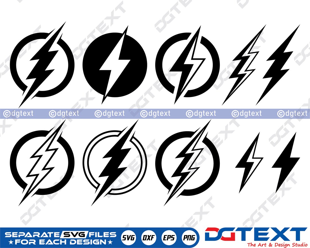 Lightning Bolt SVG, Lightning Bolt Vector, Silhouette, Cricut File ...