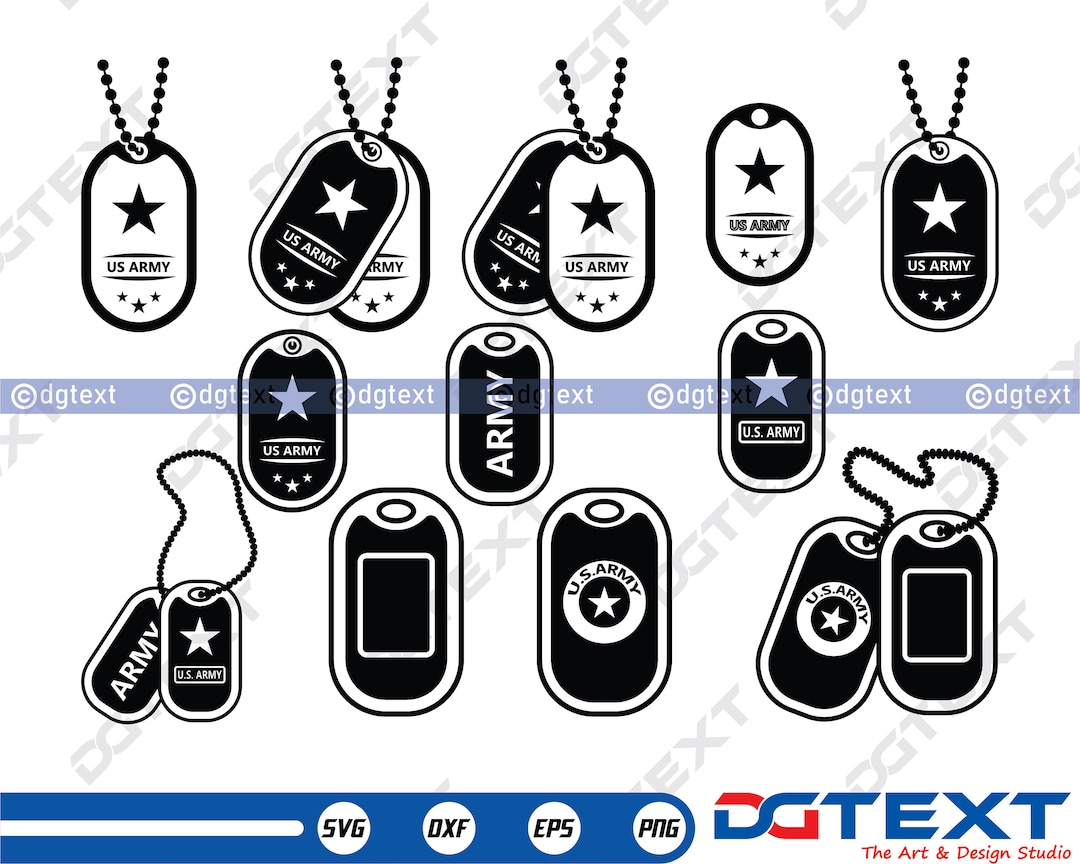 Us-army-dog-tags SVG, Us-army-dog-tags Vector, Silhouette, Cricut File ...