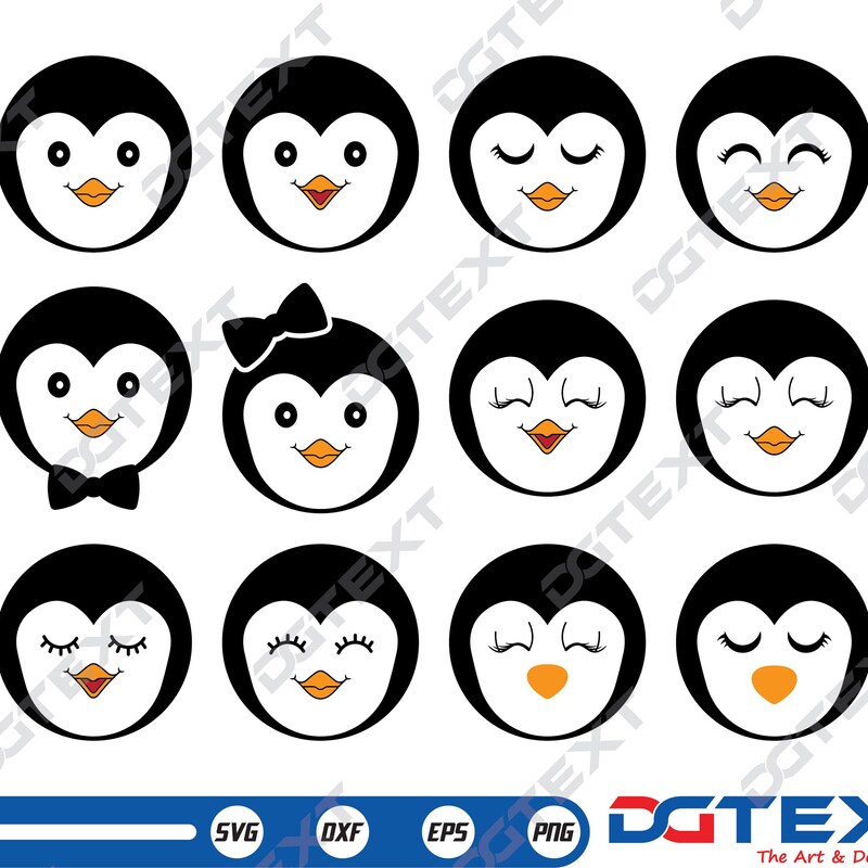 Penguin Face Svg - Etsy