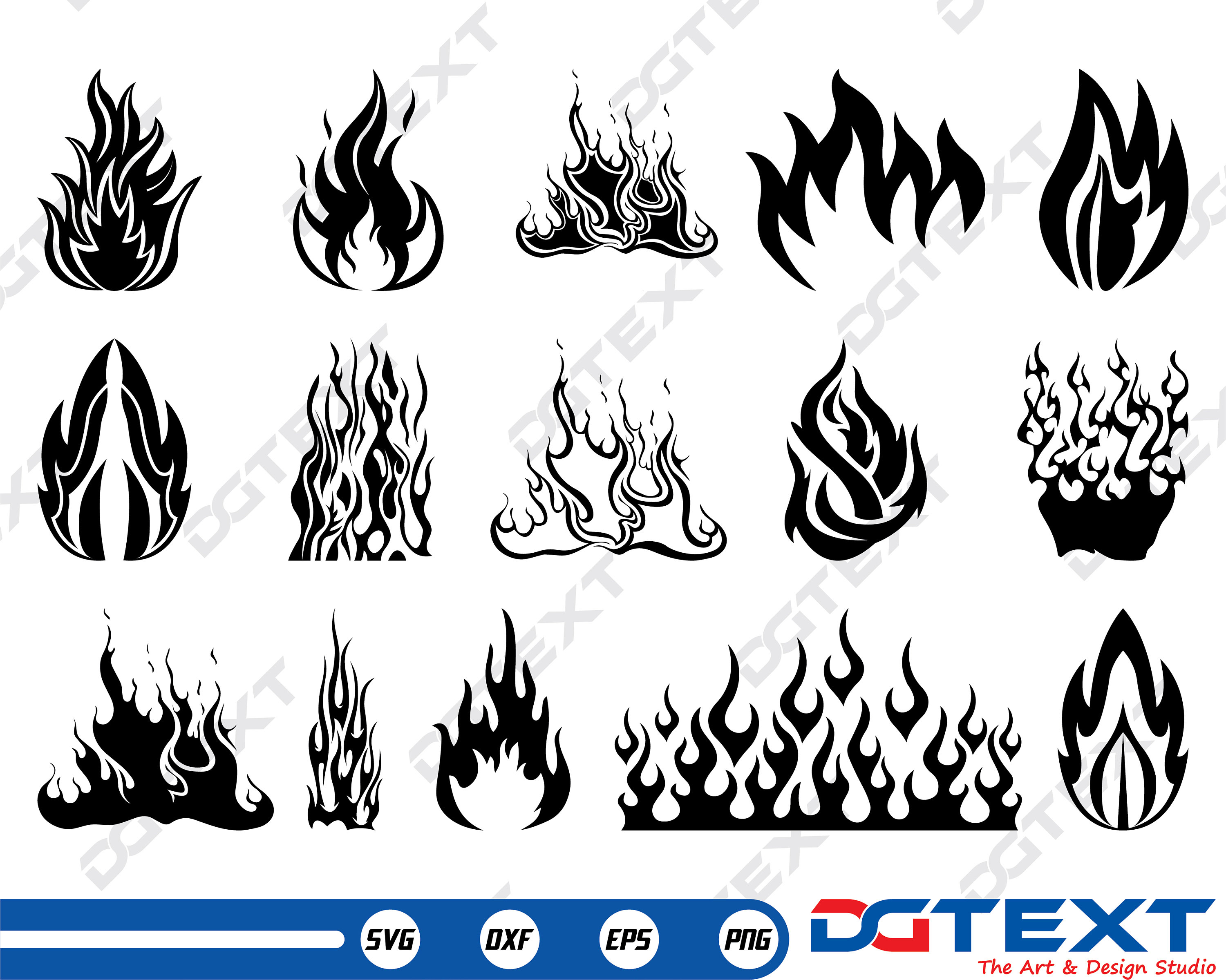 Flame SVG, Flame Vector, Silhouette, Cricut File, Clipart, Cuttable ...