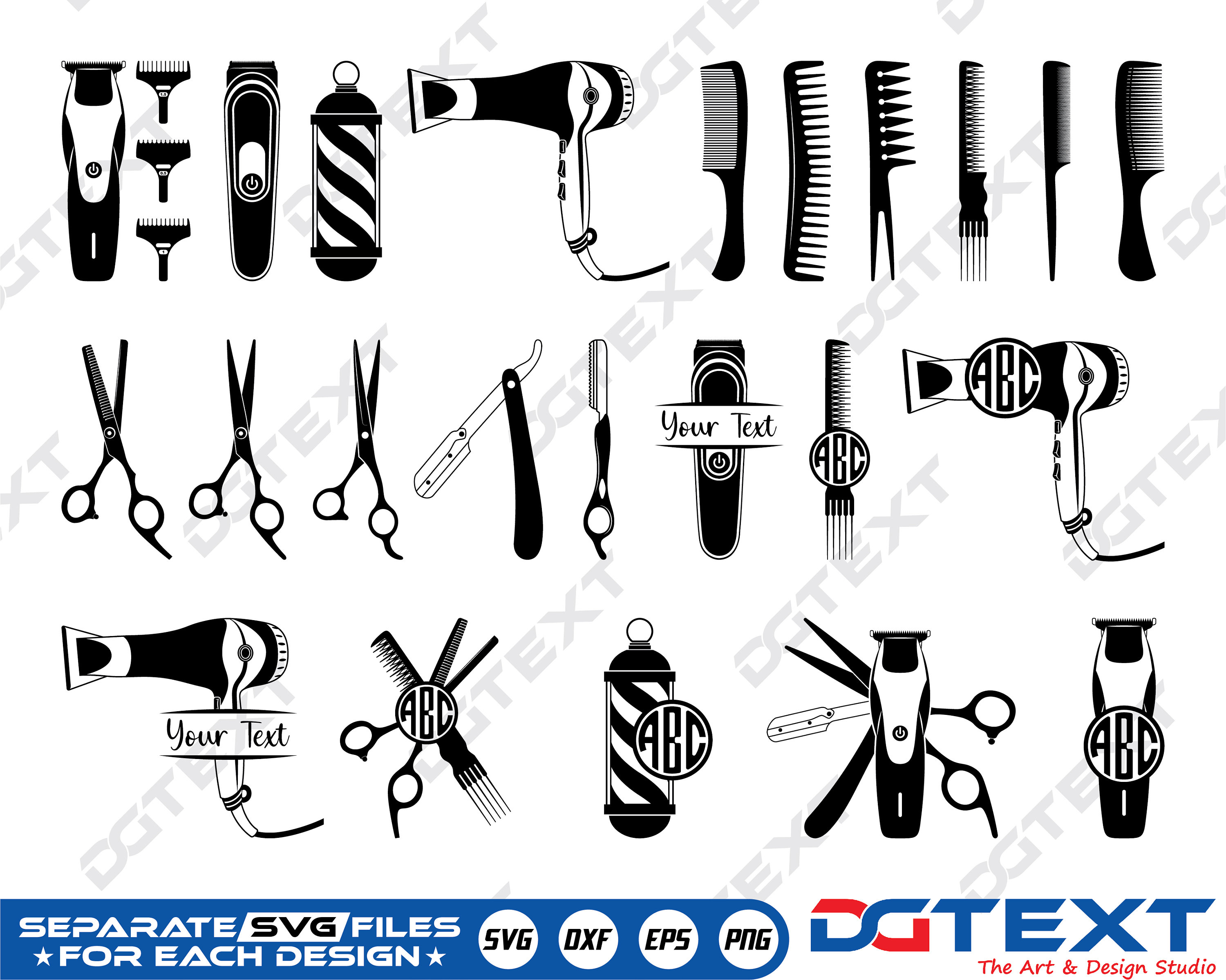 Salon Instruments SVG Salon Instruments Vector Silhouette | Etsy