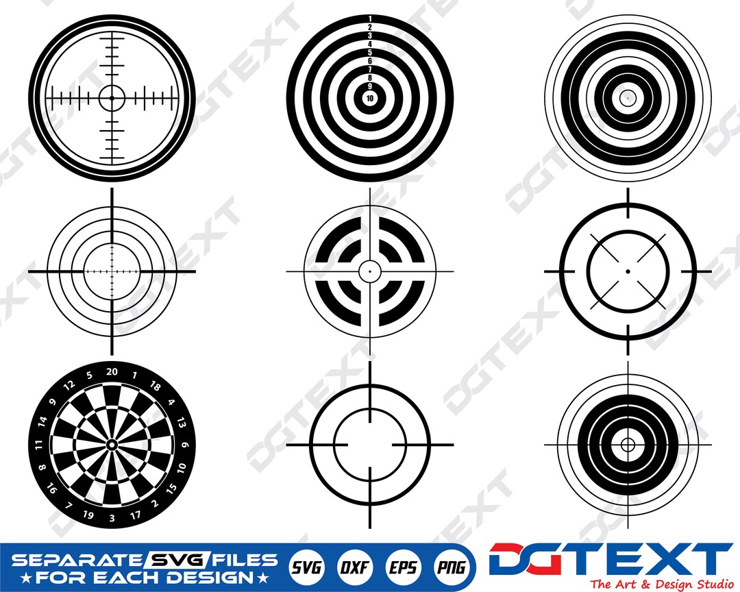 Target SVG, Target Vector, Silhouette, Cricut File, Clipart, Cuttable ...