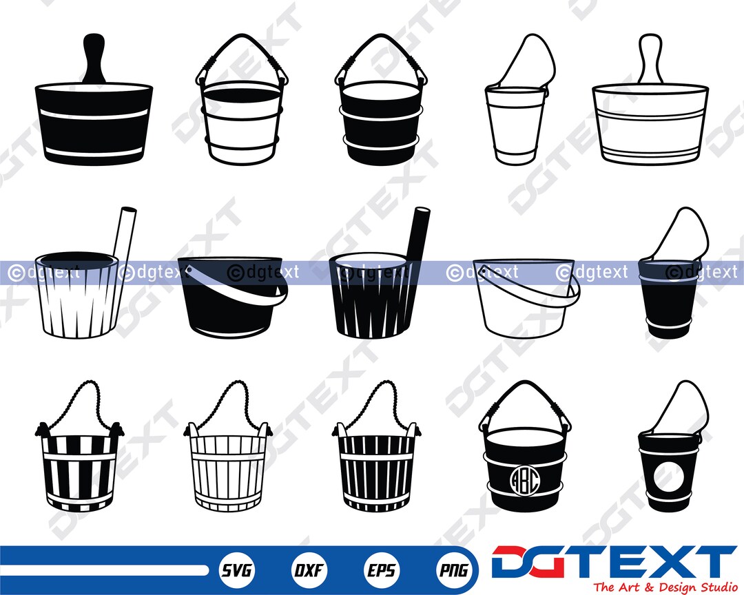 Sauna Bucket SVG, Sauna Bucket Vector, Silhouette, Cricut File, Clipart ...