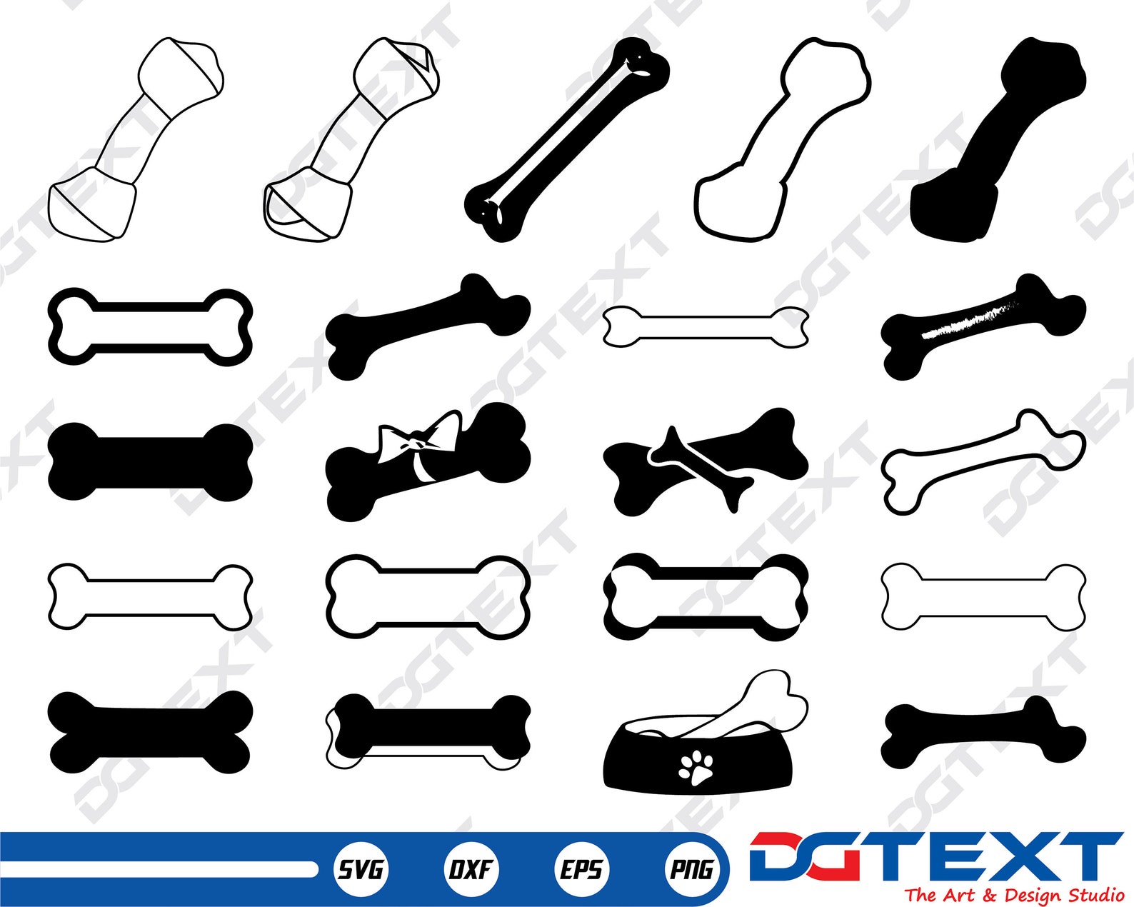 Dog Bone SVG Dog Bone Vector Silhouette Cricut File - Etsy