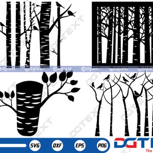 Birch Tree SVG, Birch Tree Vector, Silhouette, Cricut File, Clipart ...