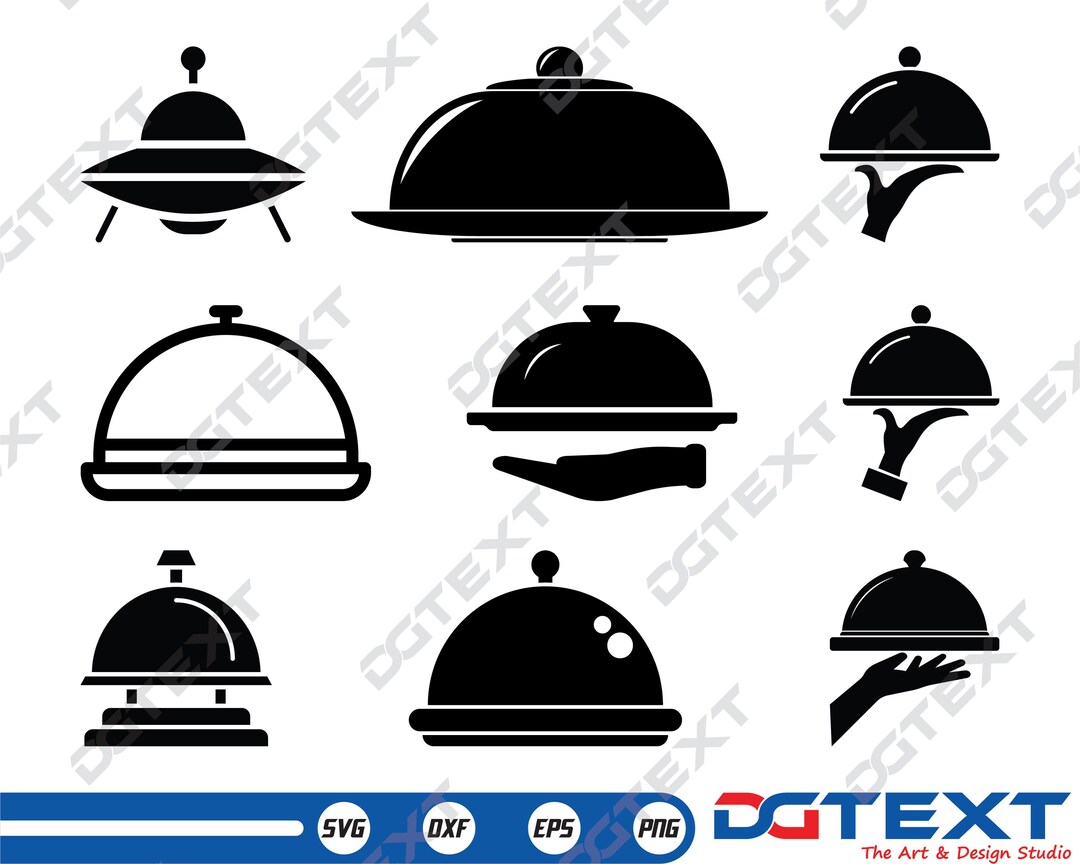 Restaurant Cloche SVG, Restaurant Cloche Vector, Silhouette, Cricut ...