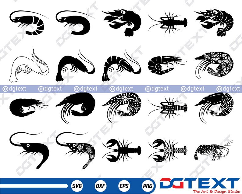 Shrimp SVG Shrimp Vector Silhouette Cricut File Clipart - Etsy