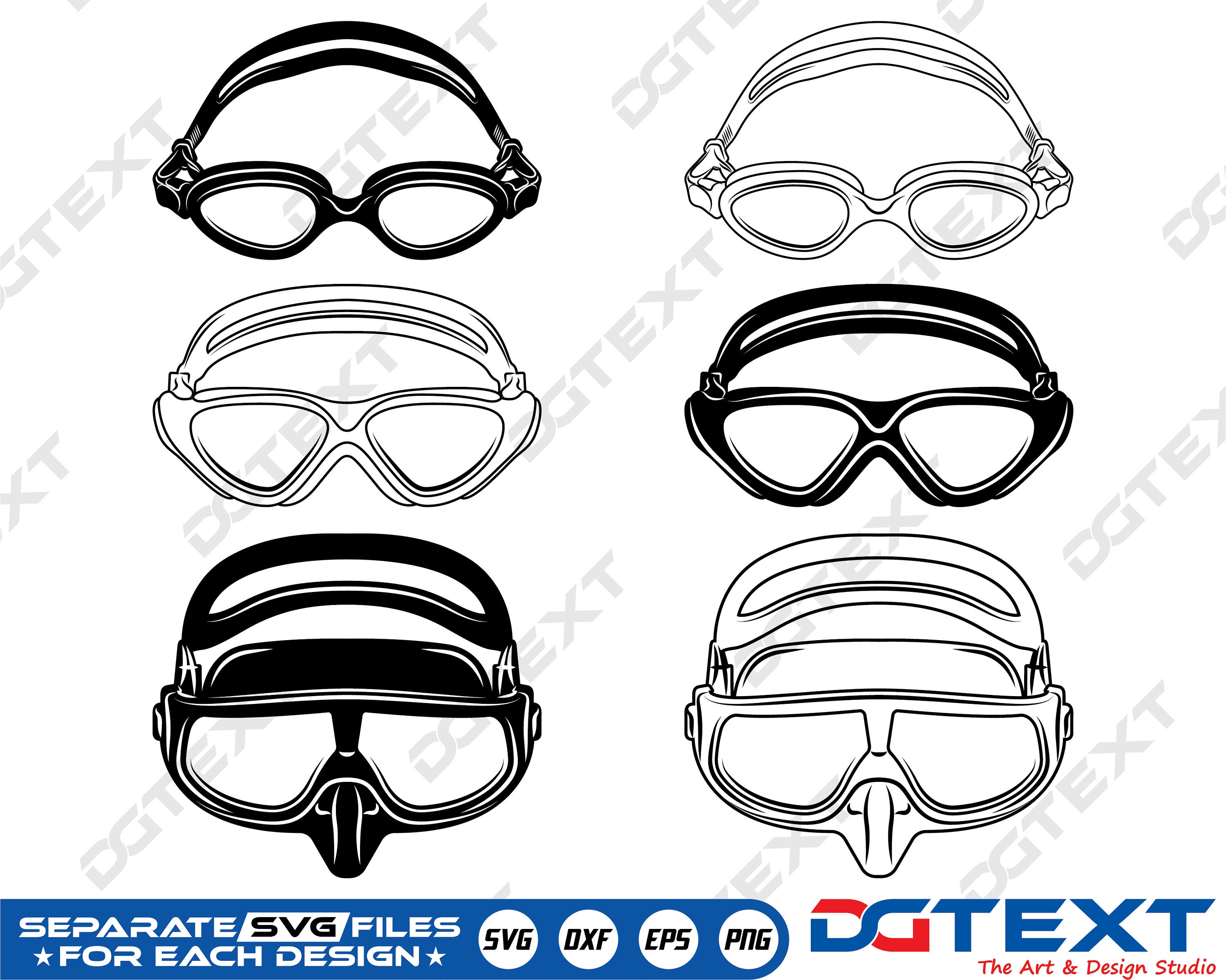 Swimming Goggles SVG Swimming Goggles Vector Silhouette | Etsy