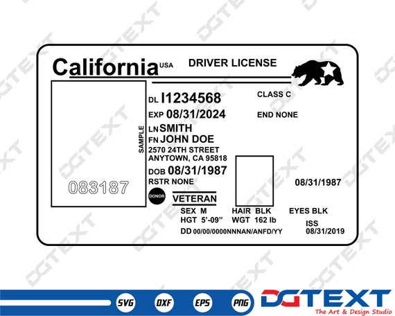 Drivers License SVG Drivers License Vector Silhouette - Etsy UK