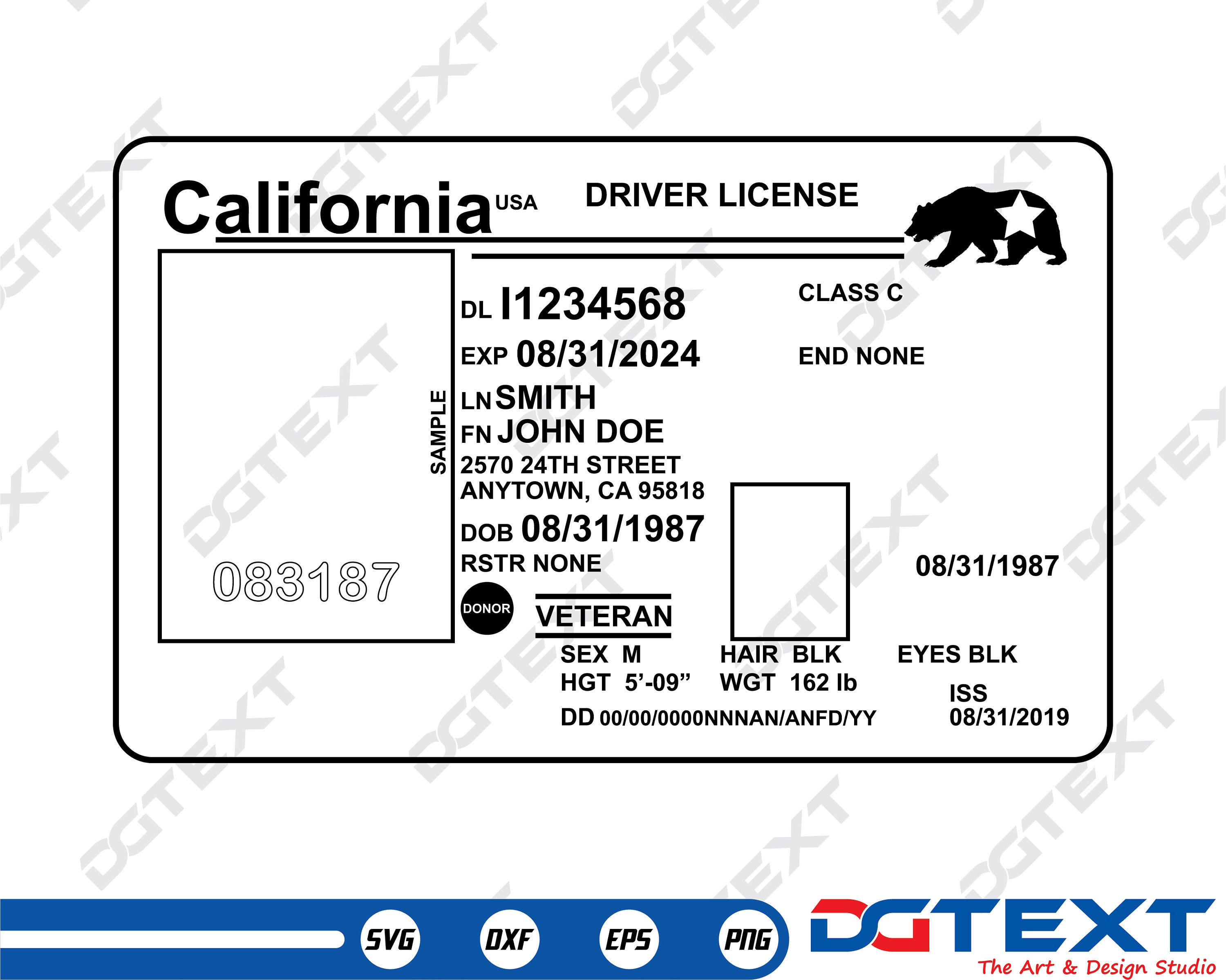 Drivers License SVG Drivers License Vector Silhouette | Etsy Canada