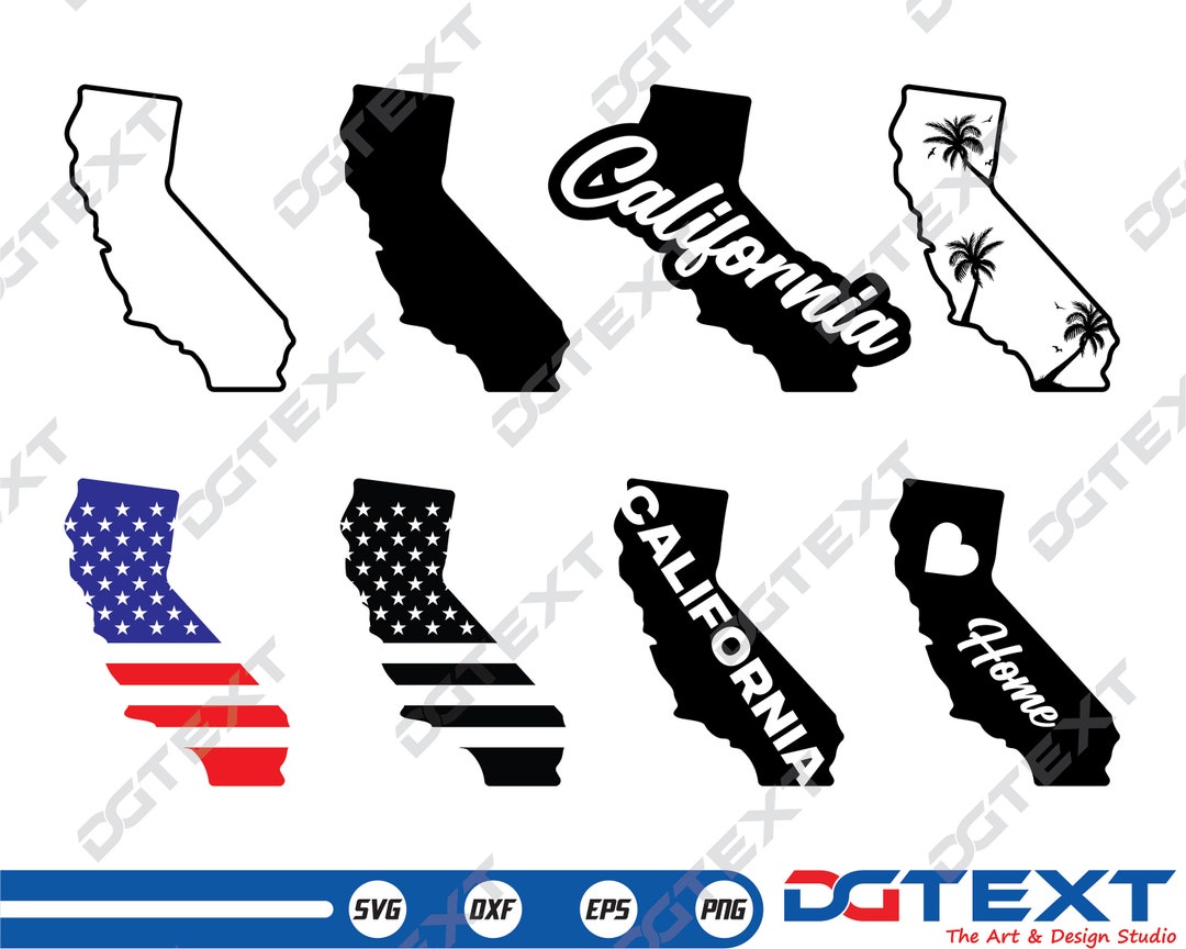 California State SVG, California State Vector, Silhouette, Cricut File ...