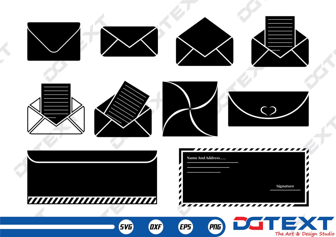 Envelope SVG Mail SVG Envelope Vector Silhouette Cricut | Etsy