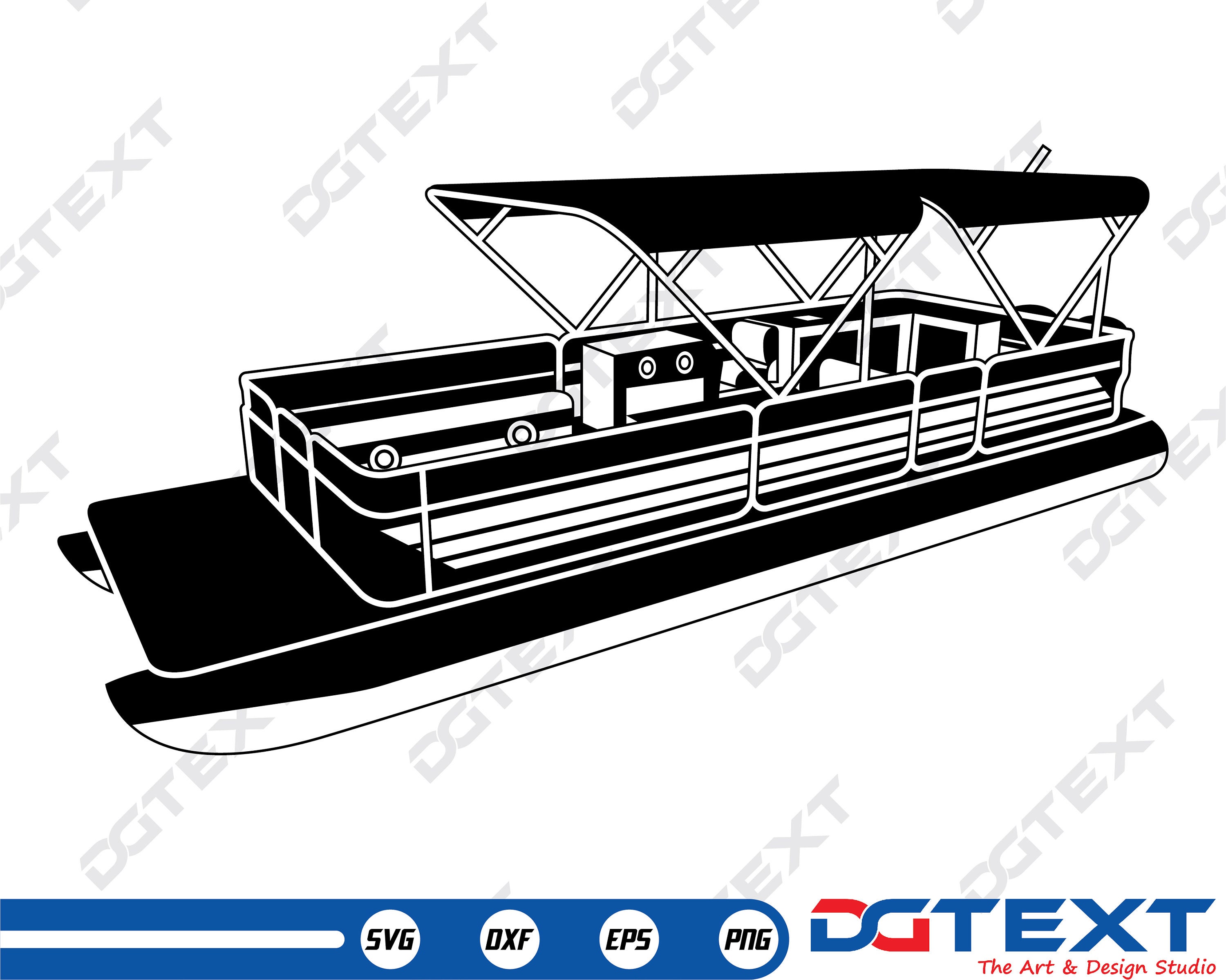 Pontoon Boat SVG, Pontoon Boat Vector, Silhouette, Cricut File, Clipart ...