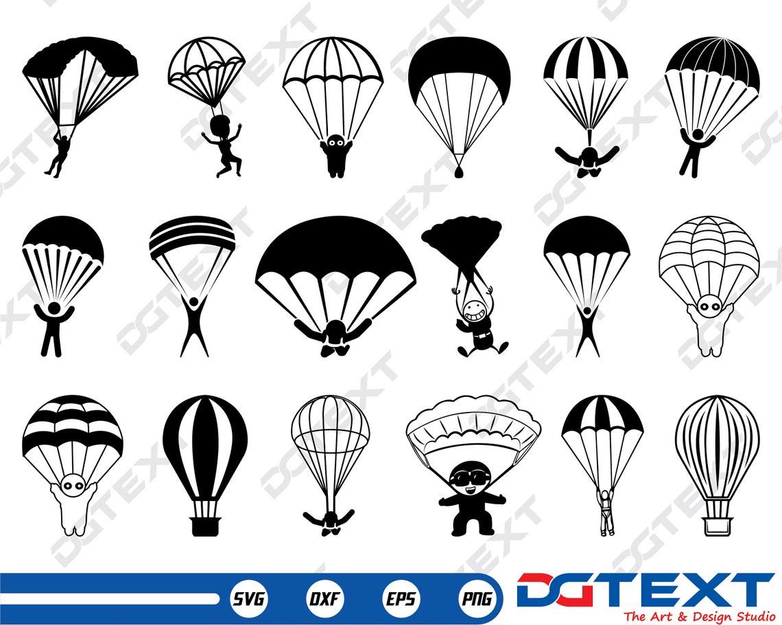 Parachute SVG Parachute Vector Silhouette Cricut File - Etsy