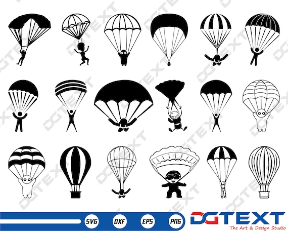 Parachute SVG Parachute Vector Silhouette Cricut File - Etsy