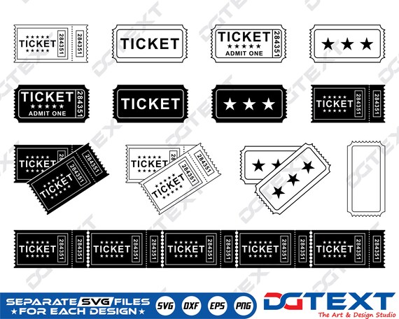 Ticket SVG Ticket Vector Silhouette Cricut File Clipart - Etsy UK