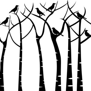Birch Tree SVG, Birch Tree Vector, Silhouette, Cricut File, Clipart ...