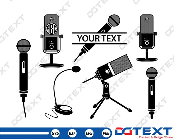 Microphone SVG Microphone Vector Silhouette Cricut File | Etsy