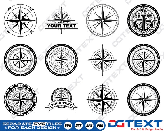 Compass SVG Compass Vector Silhouette Cricut File Clipart - Etsy