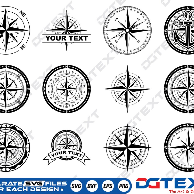 Compass Svg - Etsy